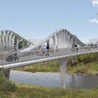 Work begins on wave-like Indianapolis bridge - Bridge Design ...