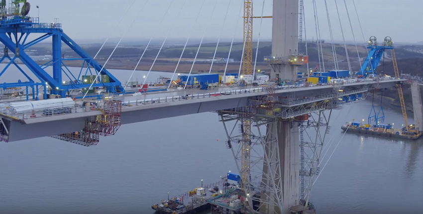 Latest drone footage from Scotland's Queensferry Crossing - Bridge ...
